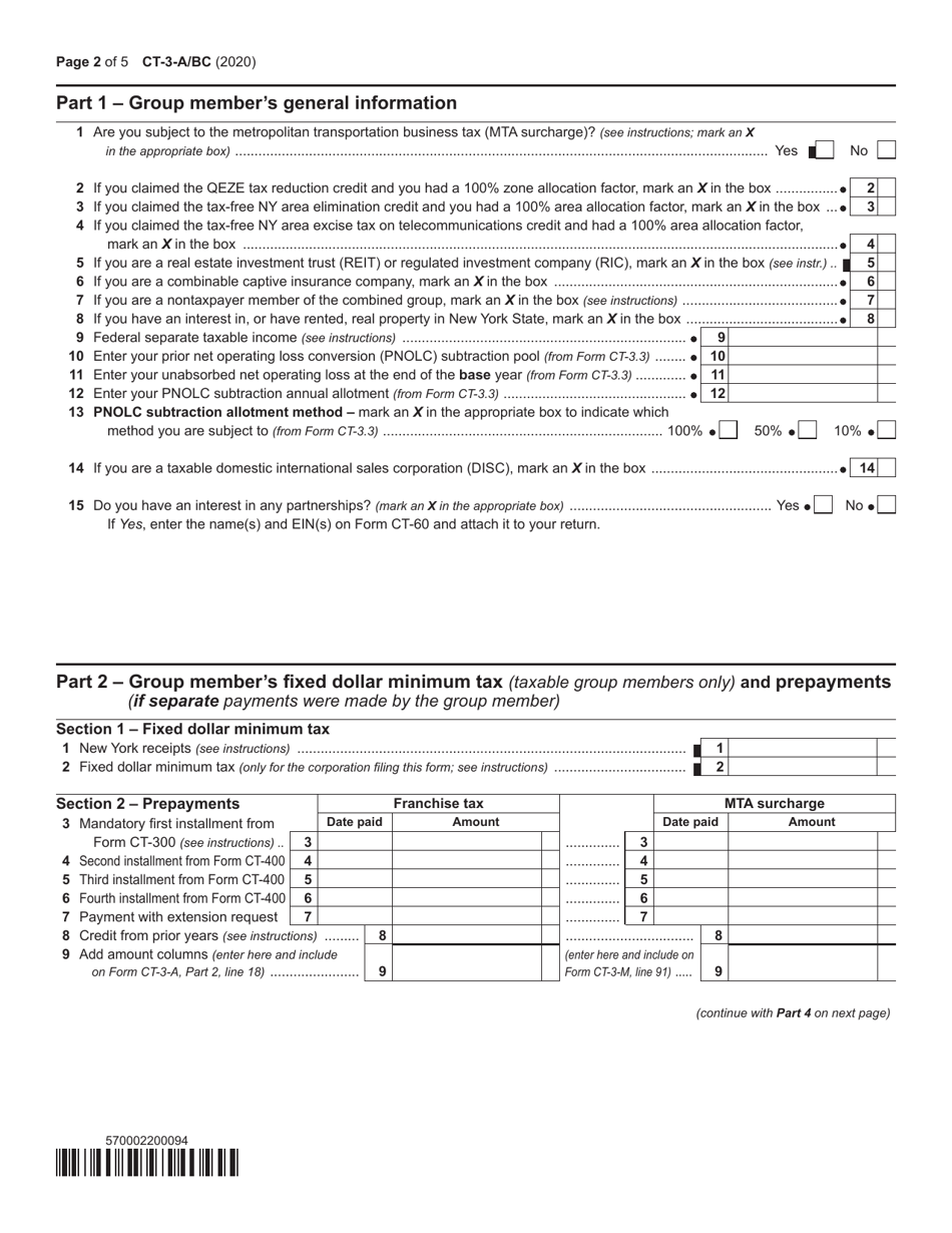 Form CT-3-A/BC - 2020 - Fill Out, Sign Online and Download Printable ...