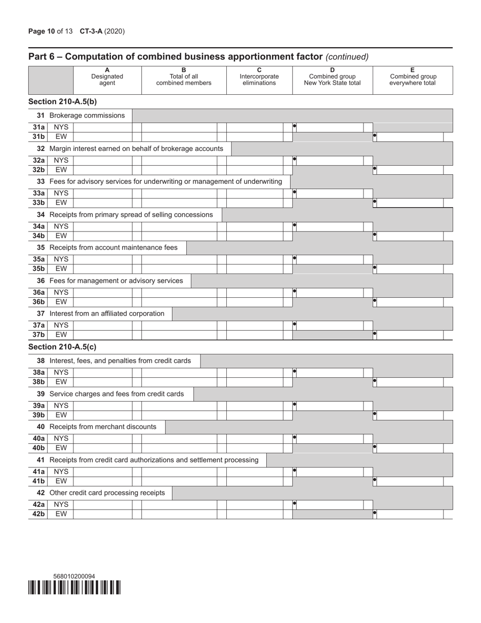 Form CT-3-A Download Printable PDF or Fill Online General Business ...
