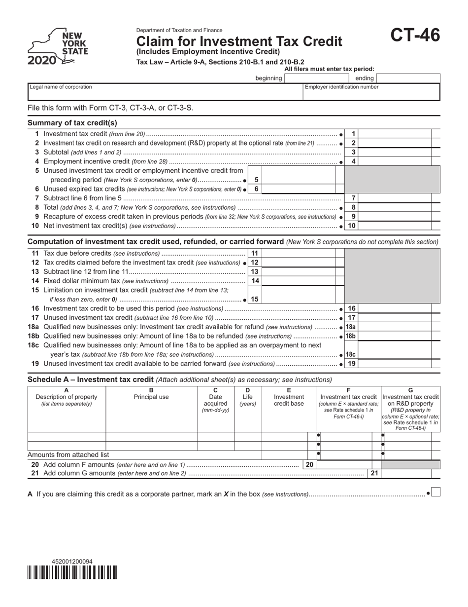 Form CT-46 - 2020 - Fill Out, Sign Online and Download Printable PDF ...