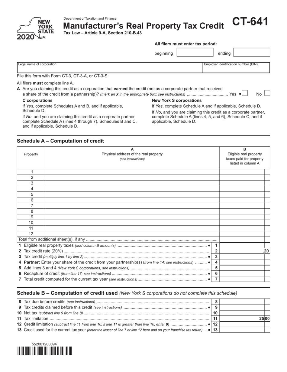 Form CT-641 - 2020 - Fill Out, Sign Online and Download Printable PDF ...
