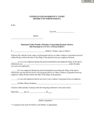 North Dakota Statement Under Penalty of Perjury Concerning Payment ...