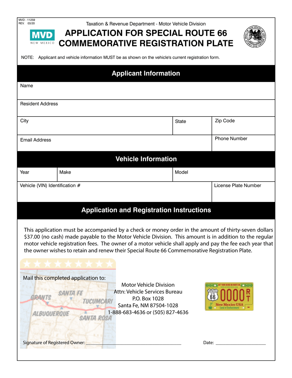 Form MVD-11259 - Fill Out, Sign Online and Download Fillable PDF, New ...