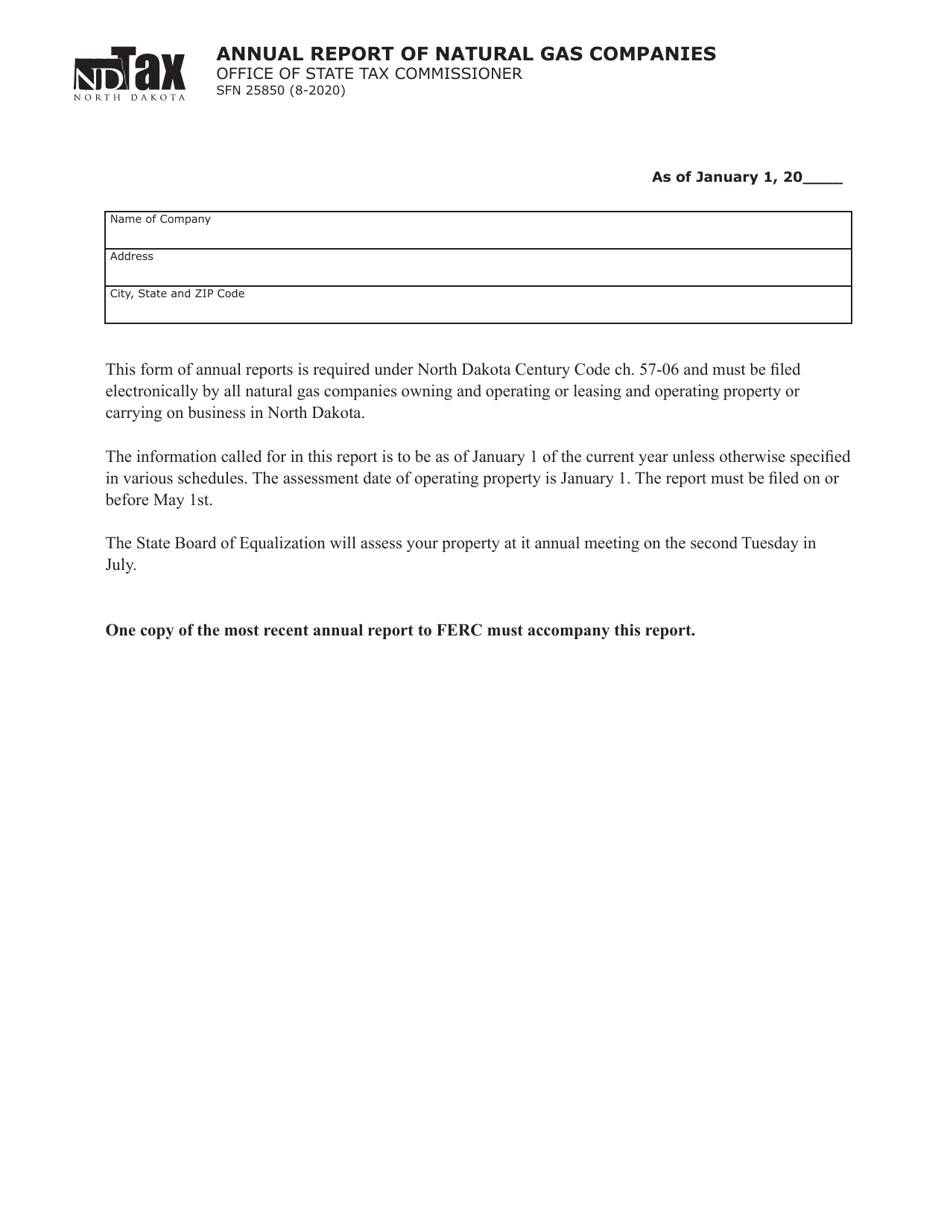 Form SFN25850 - Fill Out, Sign Online and Download Fillable PDF, North ...