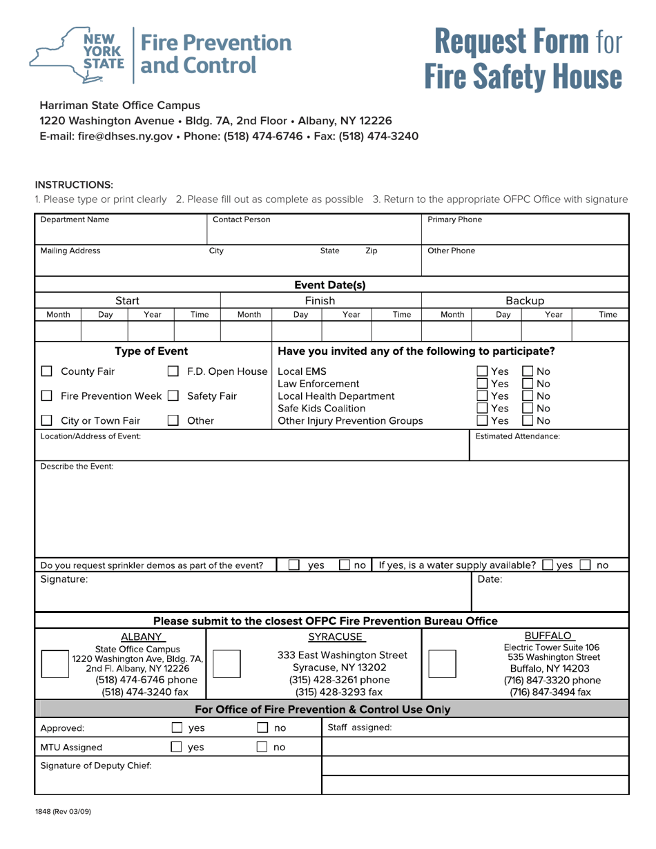 Form 1848 - Fill Out, Sign Online and Download Fillable PDF, New York ...