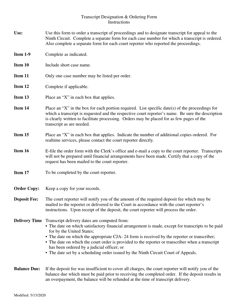 Download Instructions for Transcript Designation and Ordering Form PDF ...