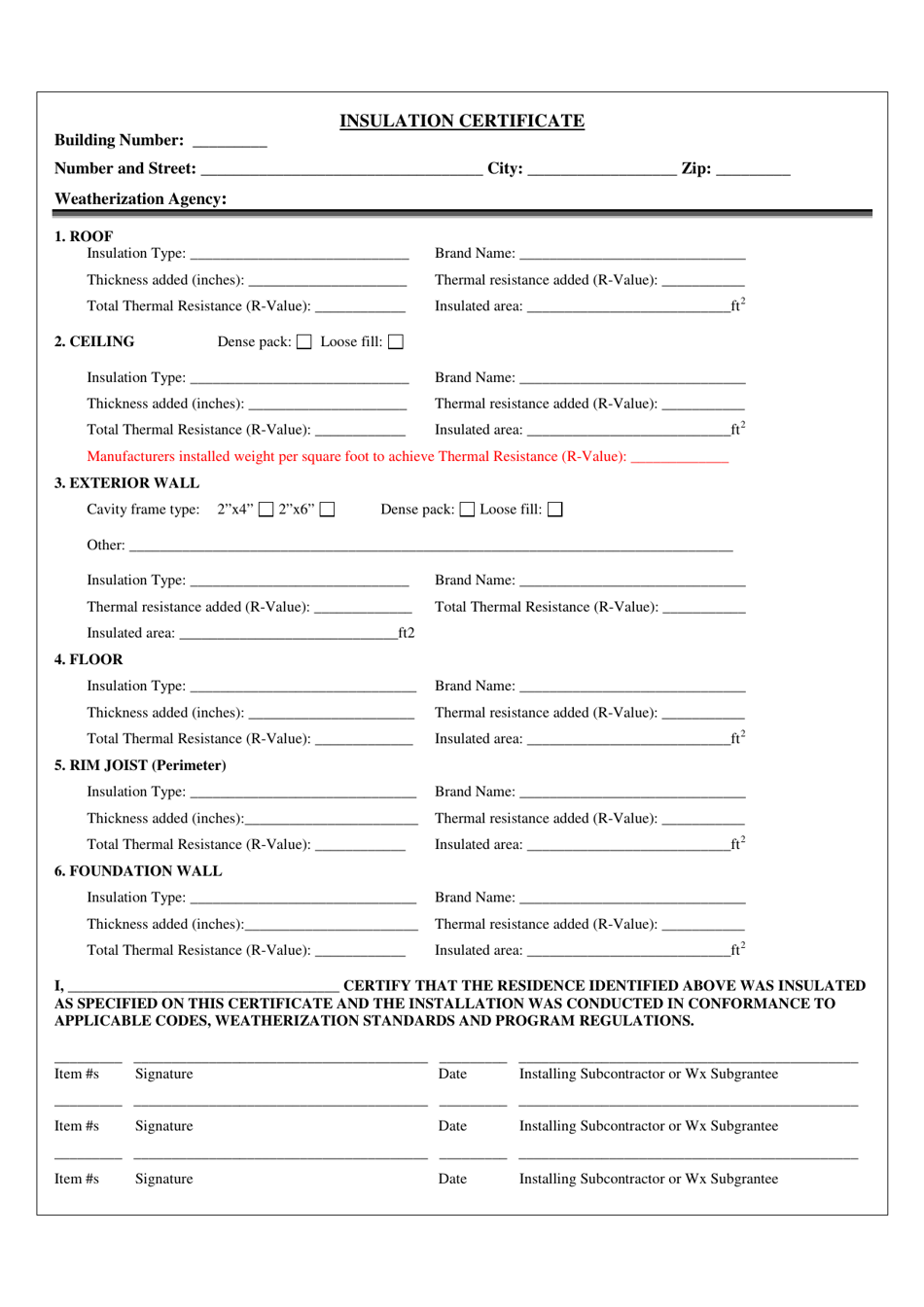 New York Insulation Certificate - Fill Out, Sign Online and Download PDF | Templateroller