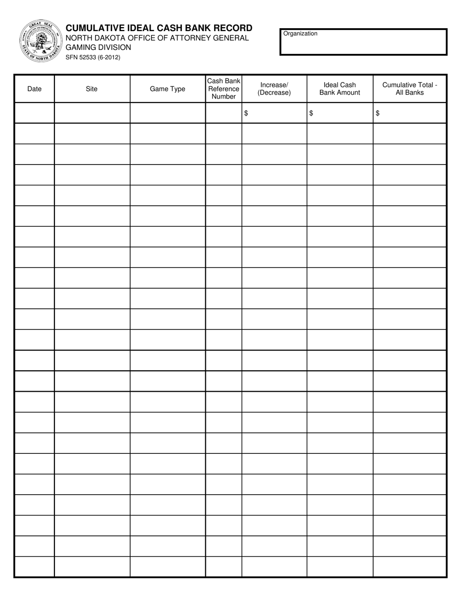 Form SFN52533 - Fill Out, Sign Online and Download Printable PDF, North ...
