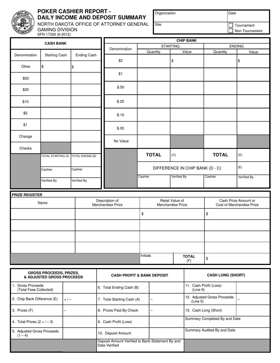 Form SFN17326 - Fill Out, Sign Online and Download Printable PDF, North ...