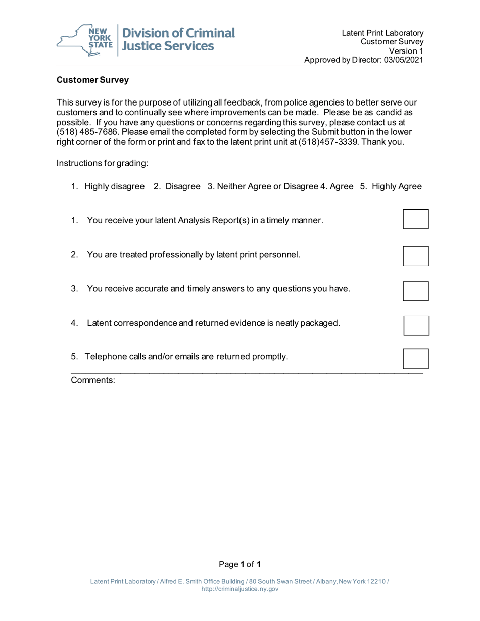 New York Customer Satisfaction Survey - Fill Out, Sign Online and ...