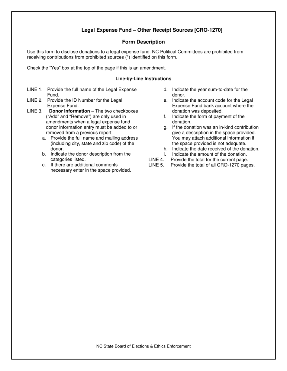 Download Instructions for Form CRO-1270 Legal Expense Fund - Other ...