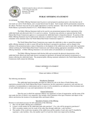 North Dakota Public Offering Statement - Fill Out, Sign Online and ...