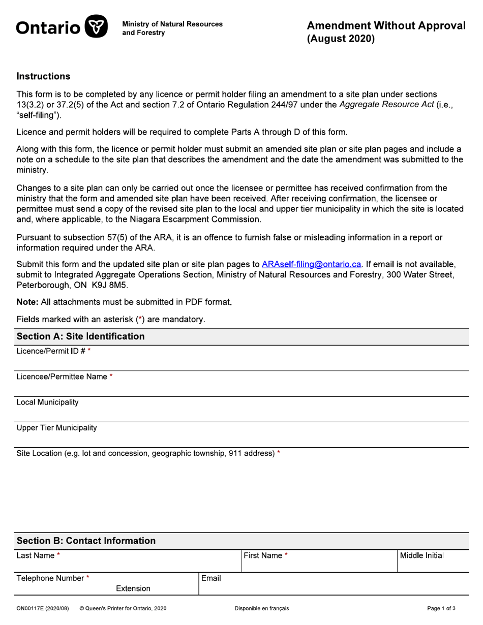 Form ON00117E - Fill Out, Sign Online and Download Fillable PDF ...