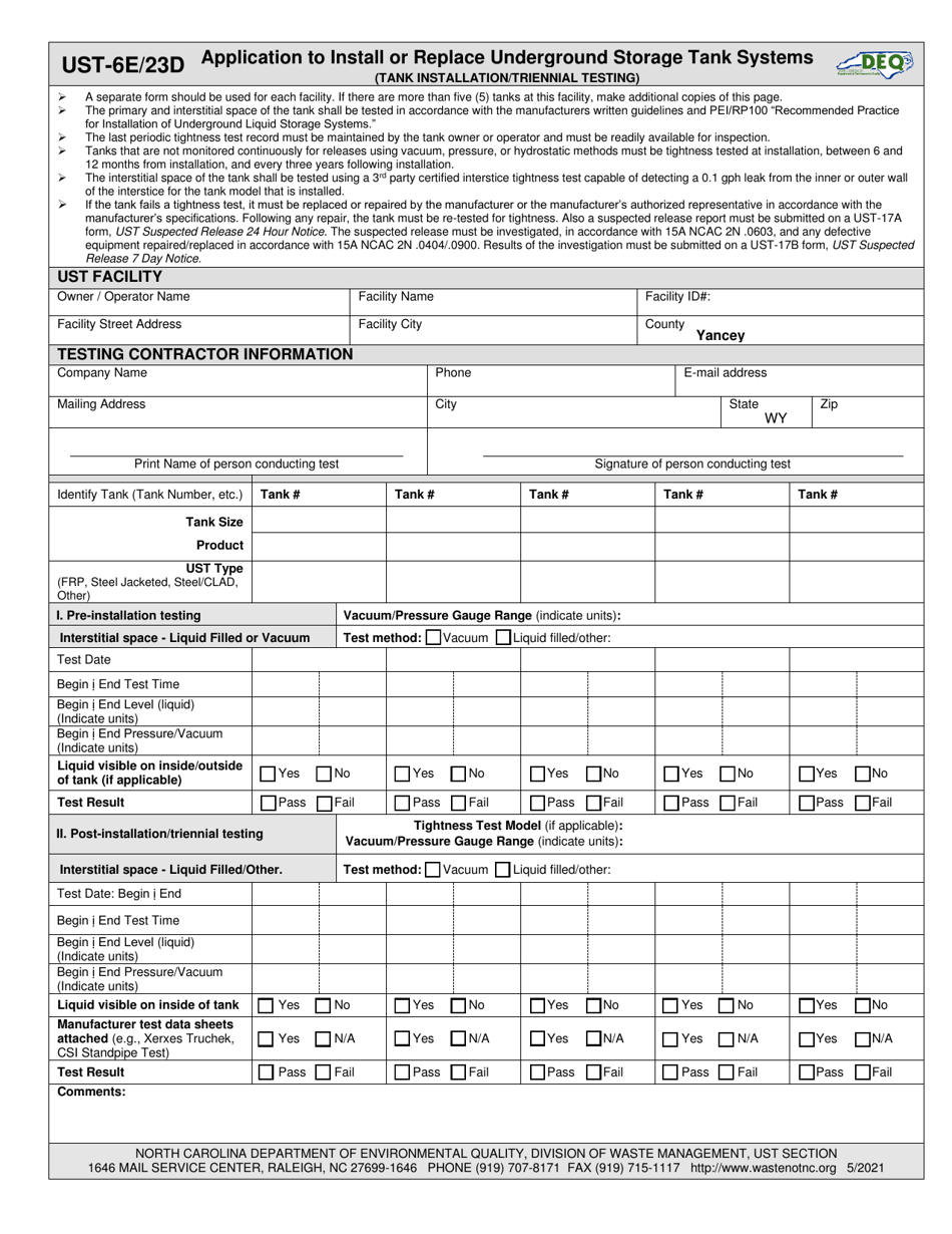 Form UST-6E (UST-23D) - Fill Out, Sign Online and Download Fillable PDF ...