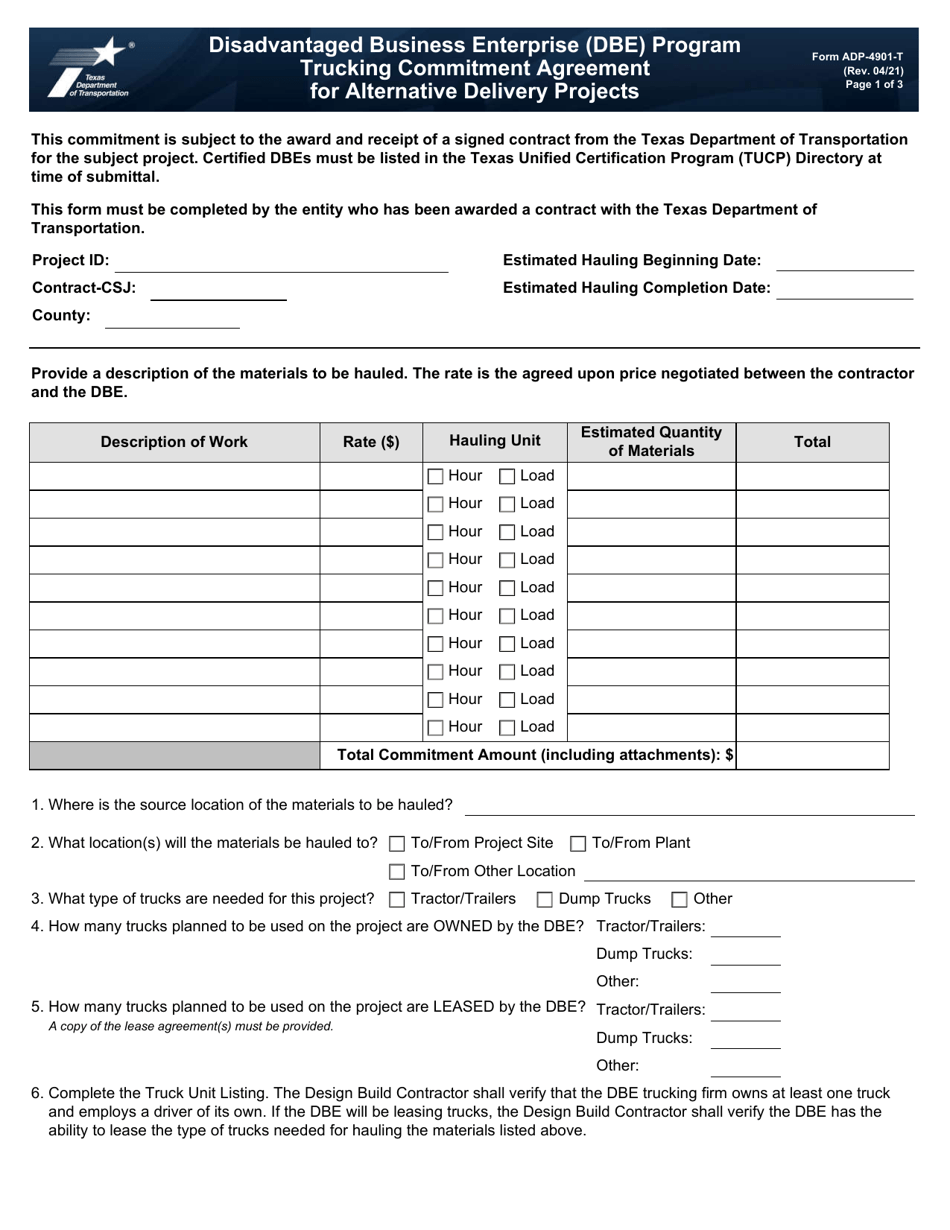 Form ADP-4901-T Download Fillable PDF or Fill Online Disadvantaged ...