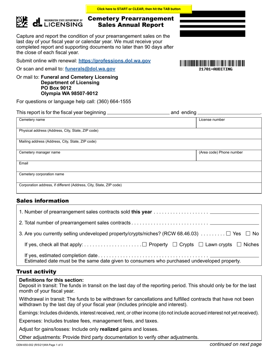 Form CEM-650-002 - Fill Out, Sign Online and Download Fillable PDF ...