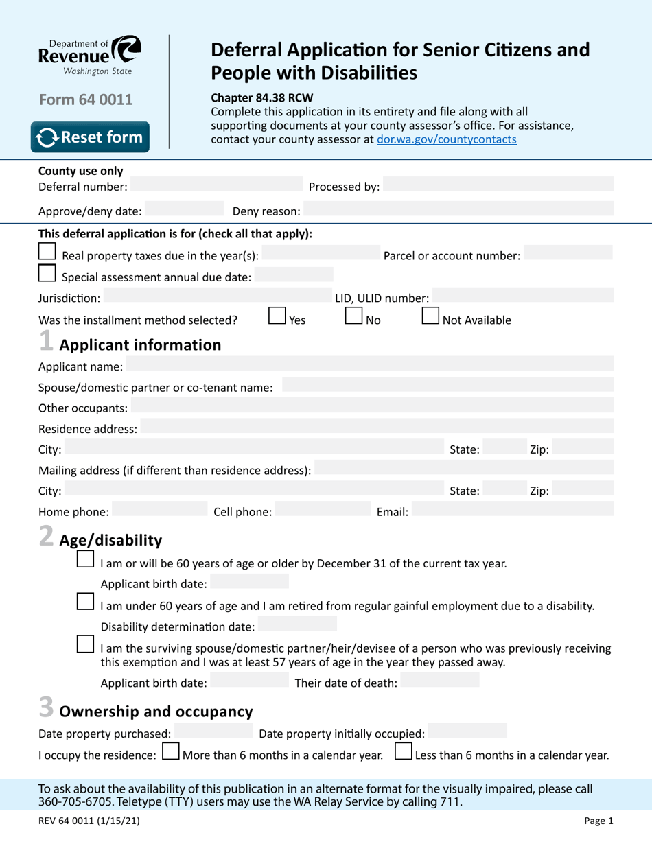 Form REV64 0011 - Fill Out, Sign Online and Download Fillable PDF ...