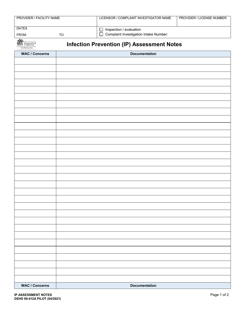 DSHS Form 00-412A - Fill Out, Sign Online and Download Printable PDF ...