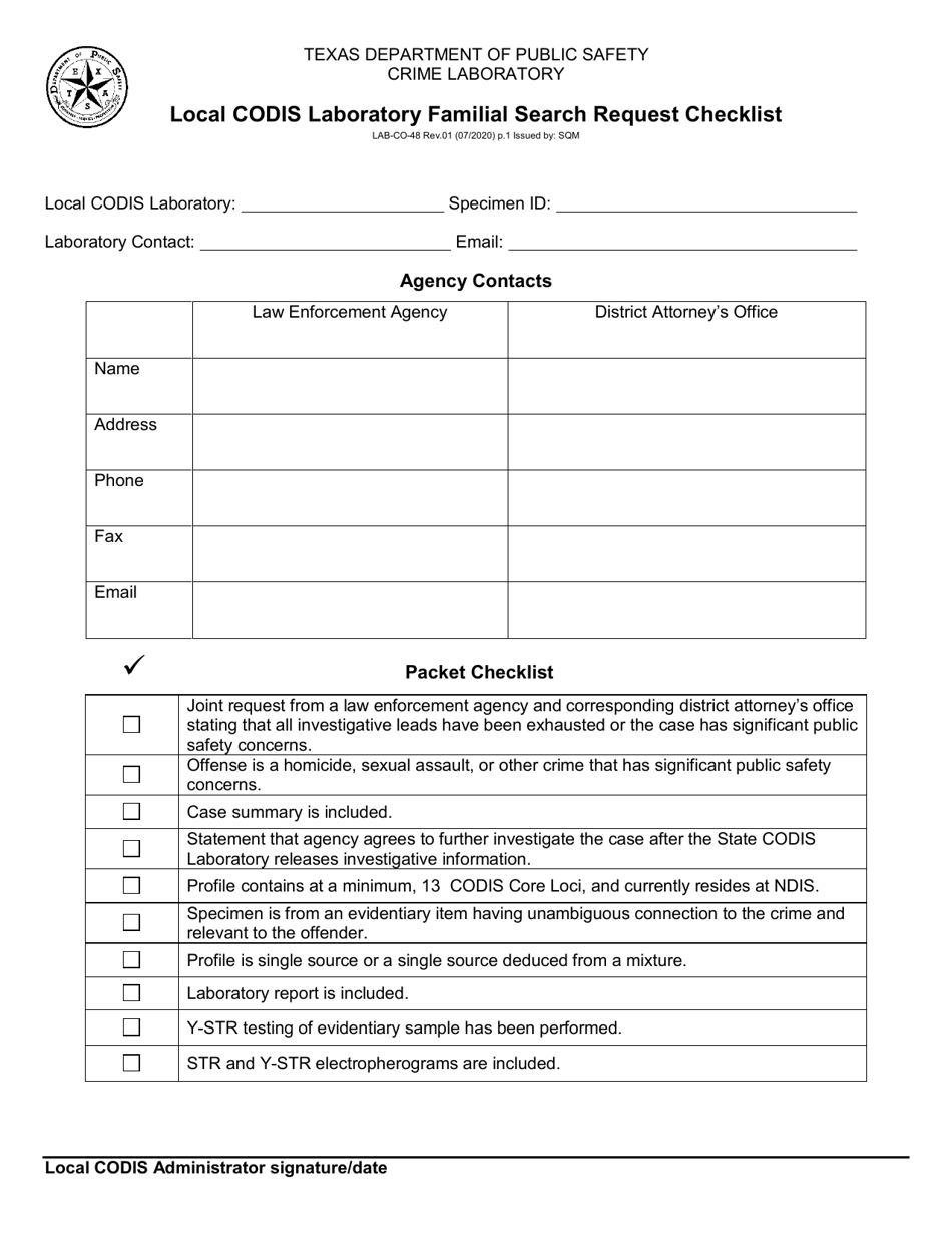 Form LAB-CO-48 - Fill Out, Sign Online and Download Fillable PDF, Texas ...