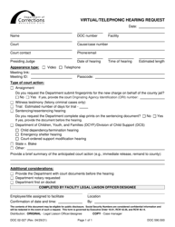 Form DOC02-027 Download Printable PDF or Fill Online Virtual/Telephonic ...