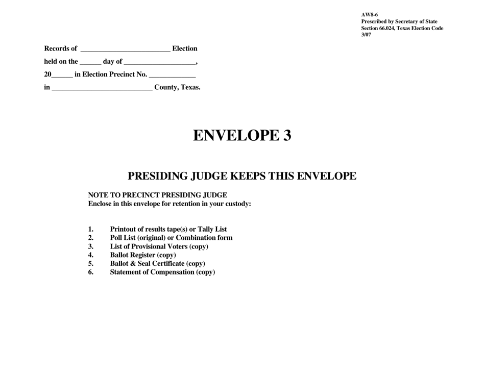 Texas Envelope 3 - Fill Out, Sign Online and Download PDF | Templateroller