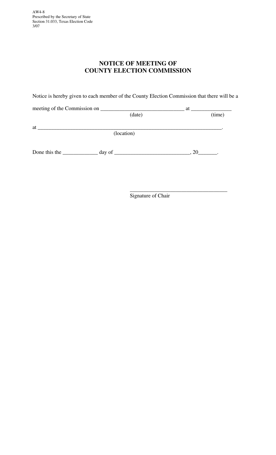 Form AW4-8 - Fill Out, Sign Online and Download Printable PDF, Texas ...