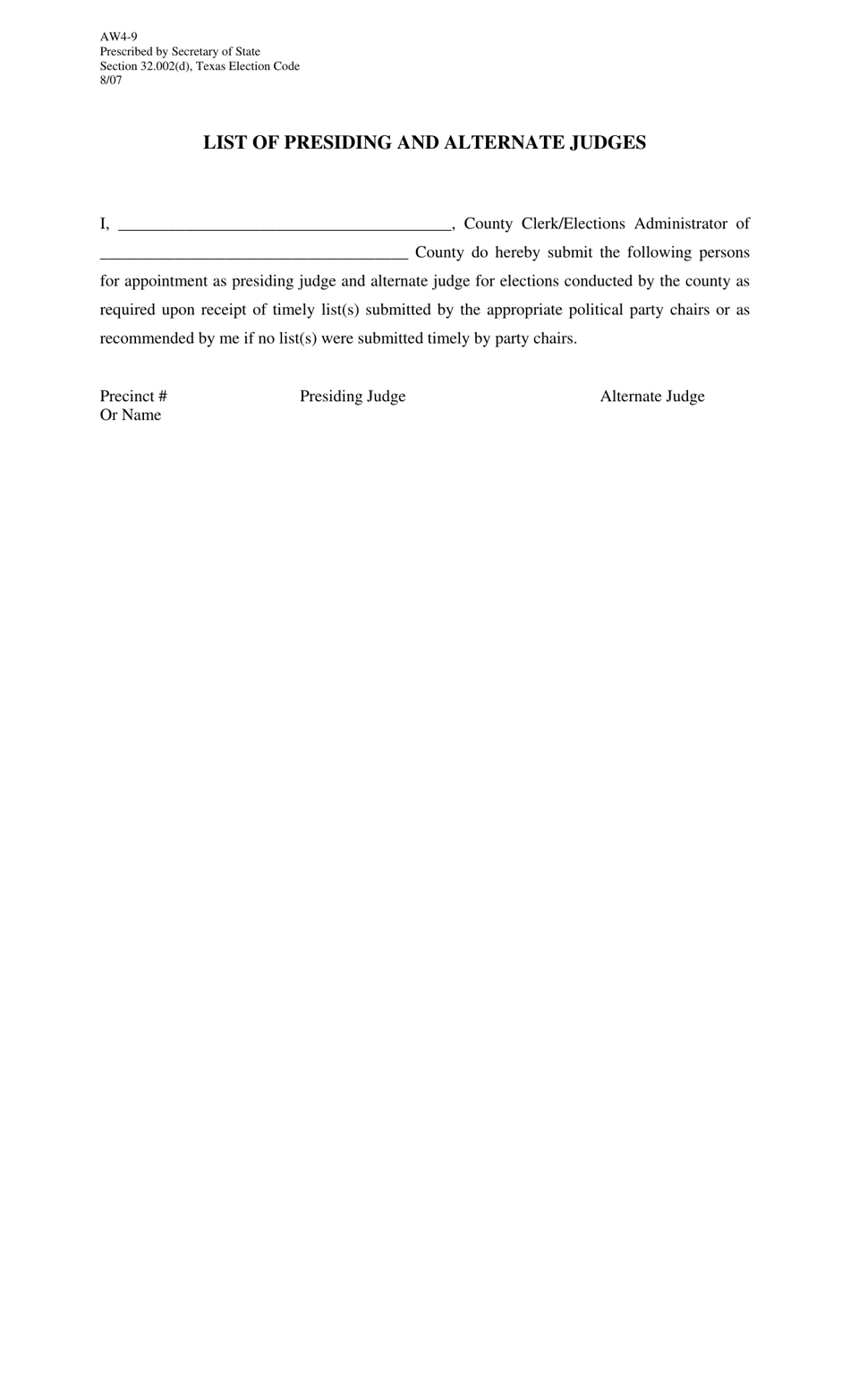 Form AW4-9 - Fill Out, Sign Online and Download Printable PDF, Texas ...