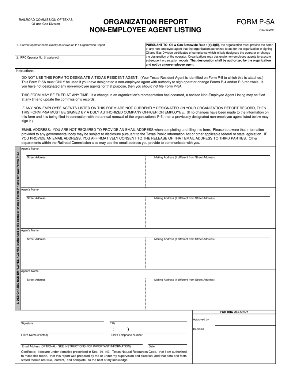 Form P-5A - Fill Out, Sign Online and Download Printable PDF, Texas ...