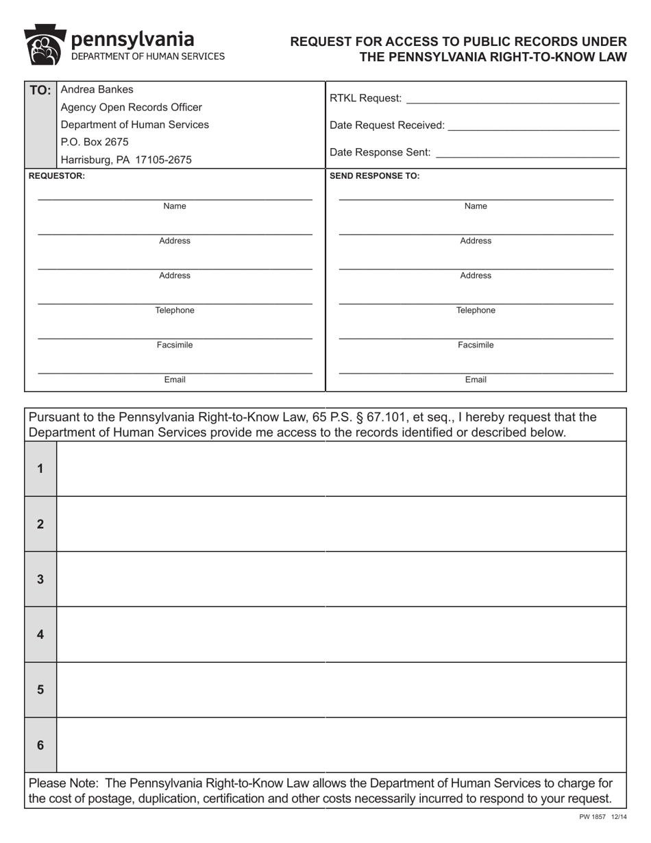 Form PW1857 - Fill Out, Sign Online and Download Printable PDF ...