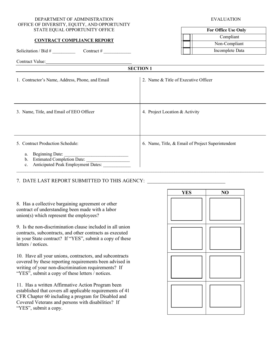 Rhode Island Contract Compliance Report - Fill Out, Sign Online and ...