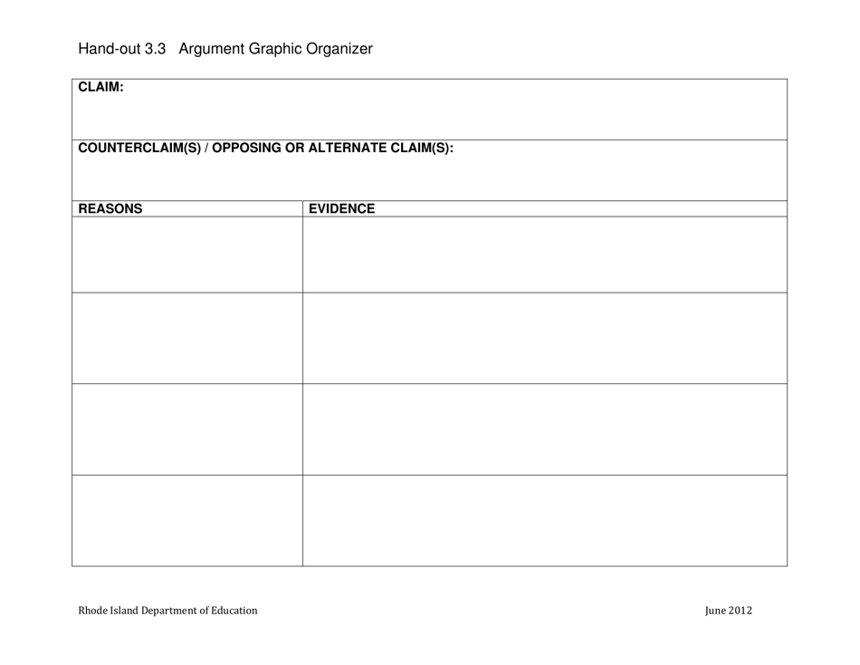 Rhode Island Hand-Out 3.3: Argument Graphic Organizer - Fill Out, Sign ...