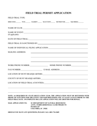 South Carolina Field Trial Permit Application - Fill Out, Sign Online ...