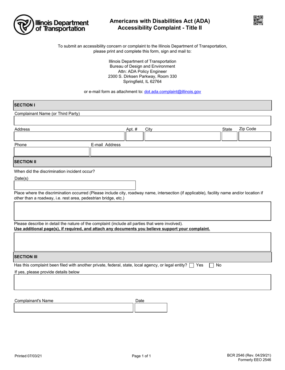 Form BCR2546 - Fill Out, Sign Online and Download Fillable PDF ...