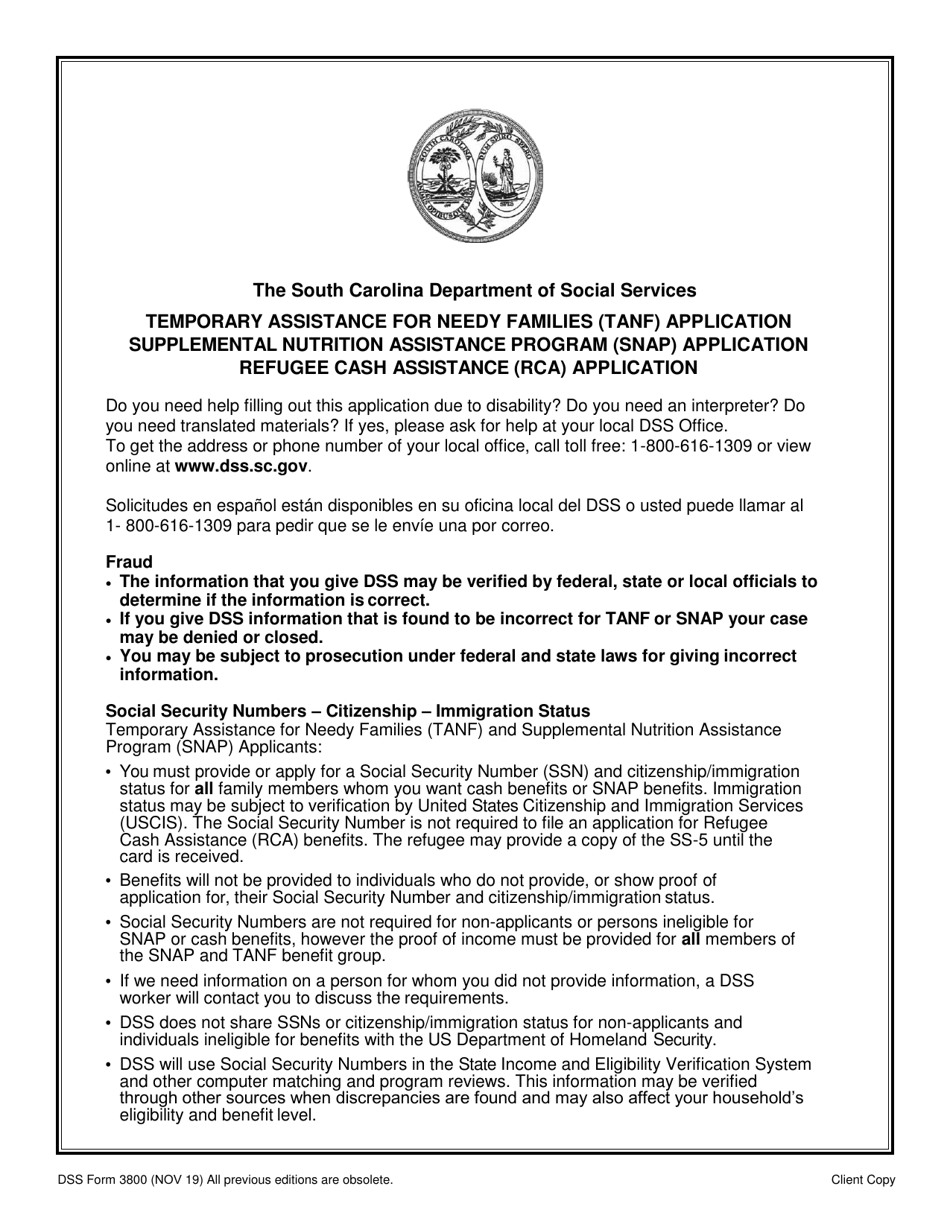 DSS Form 3800 Download Printable PDF or Fill Online Temporary ...