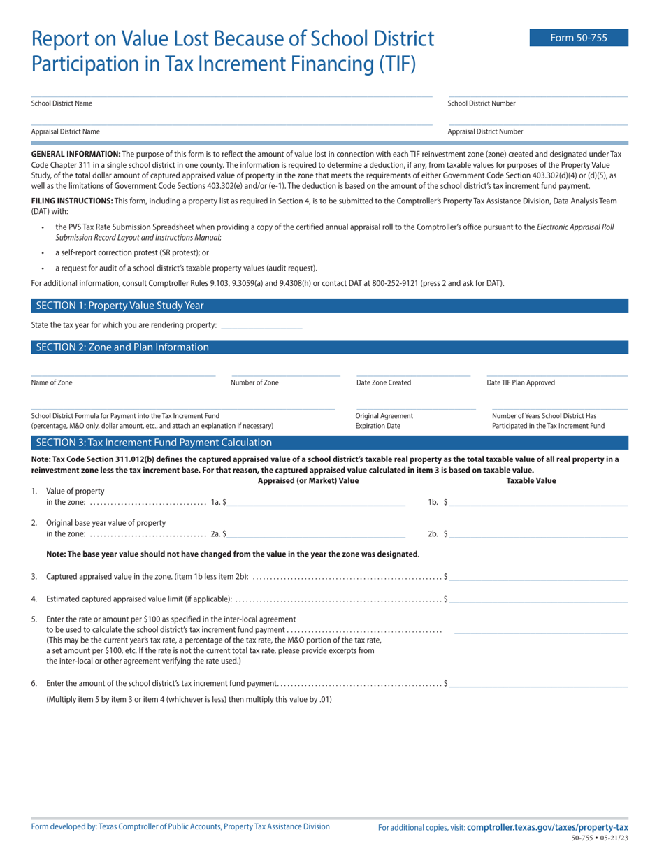 Form 50-755 - Fill Out, Sign Online and Download Fillable PDF, Texas ...