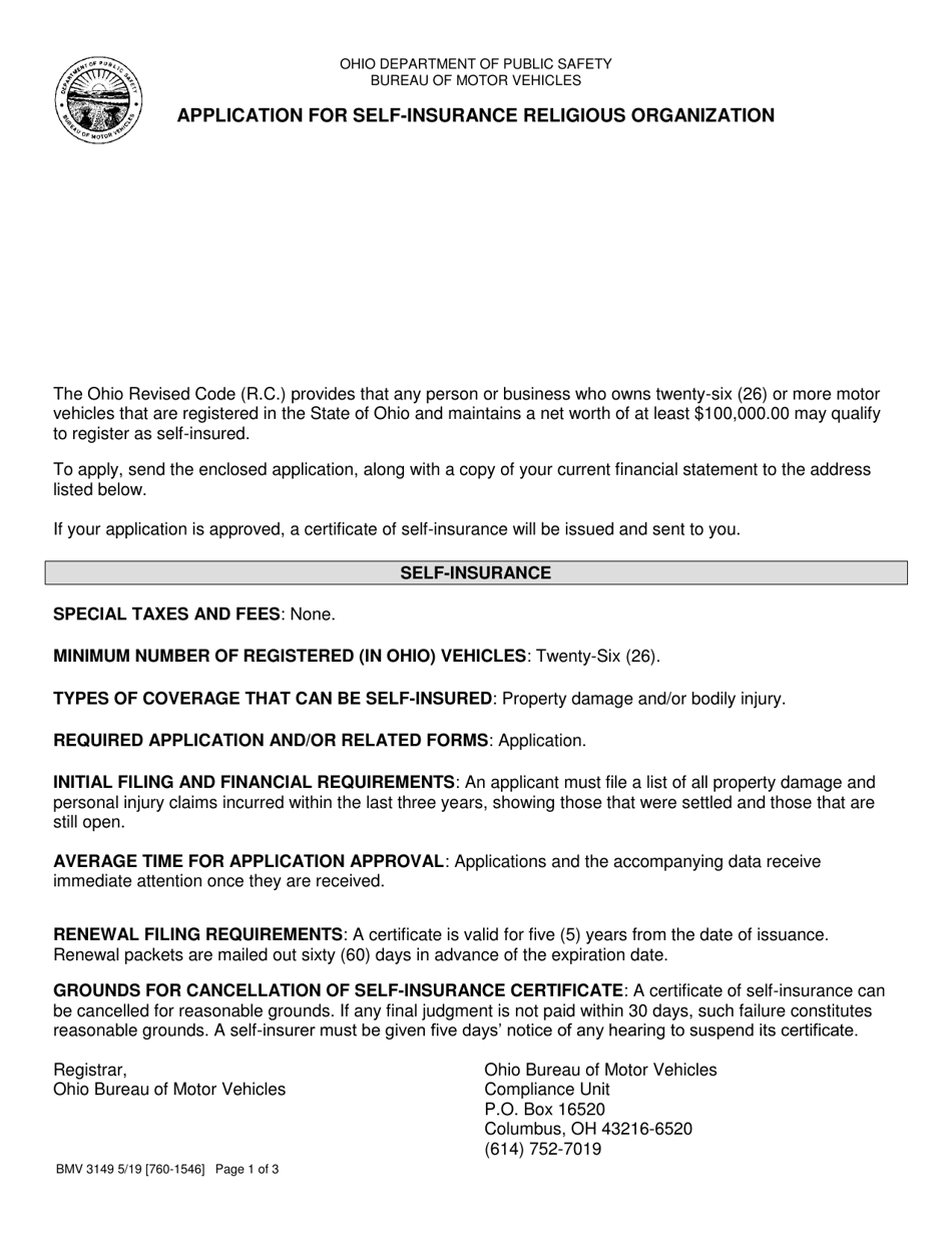 Form BMV3149 - Fill Out, Sign Online and Download Printable PDF, Ohio ...