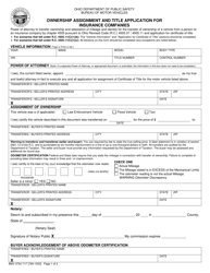 Form BMV3770 Download Printable PDF or Fill Online Ownership Assignment ...