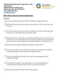 2021 Oklahoma Hemp Grower License Application Download Fillable PDF ...