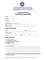 Oklahoma Payment Voucher - Fill Out, Sign Online and Download PDF ...
