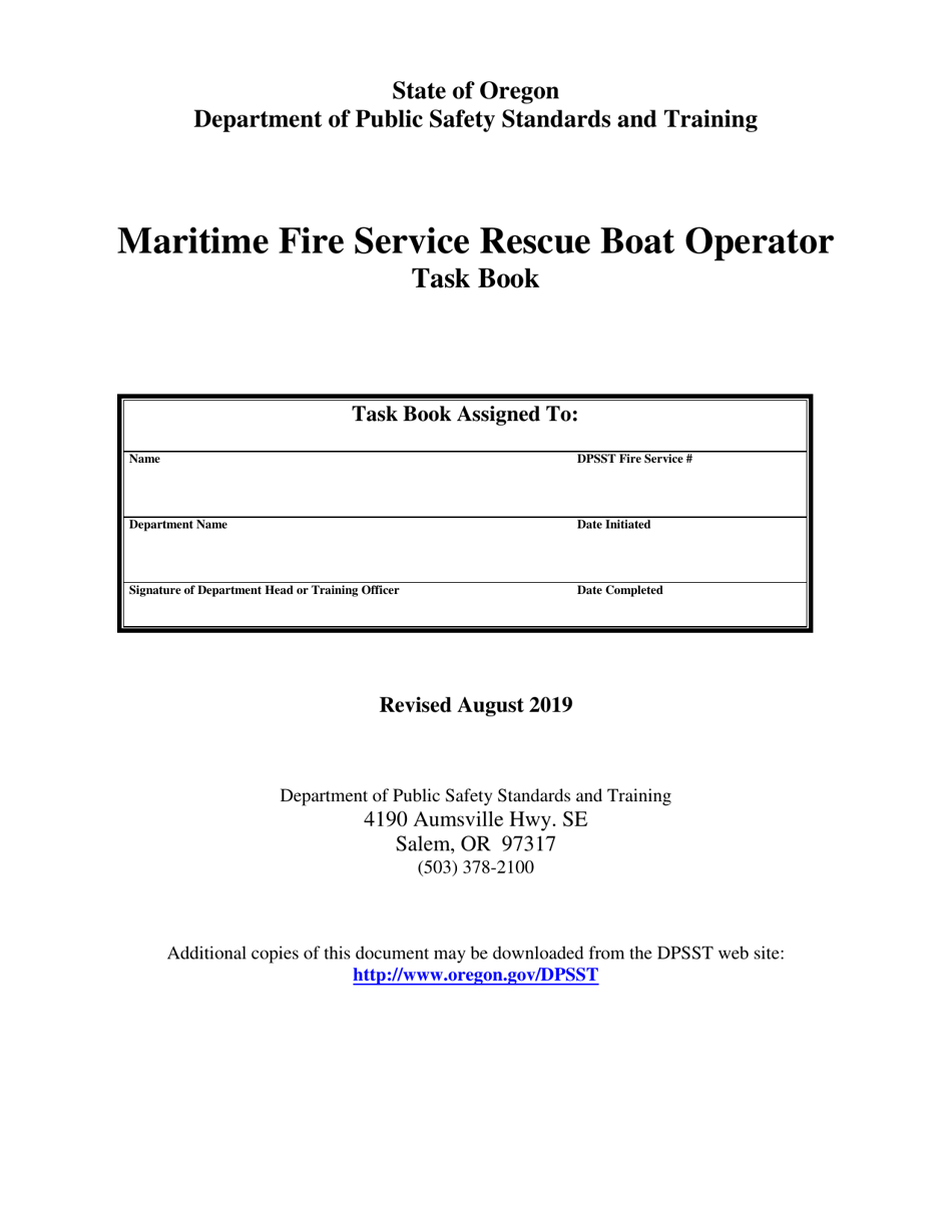 Oregon Maritime Fire Service Rescue Boat Operator Task Book - Fill Out ...