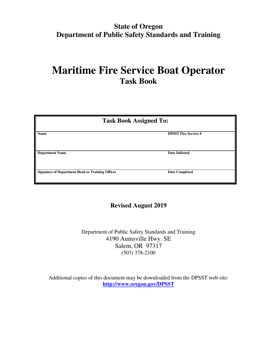 Oregon Maritime Fire Service Boat Operator Task Book - Fill Out, Sign ...