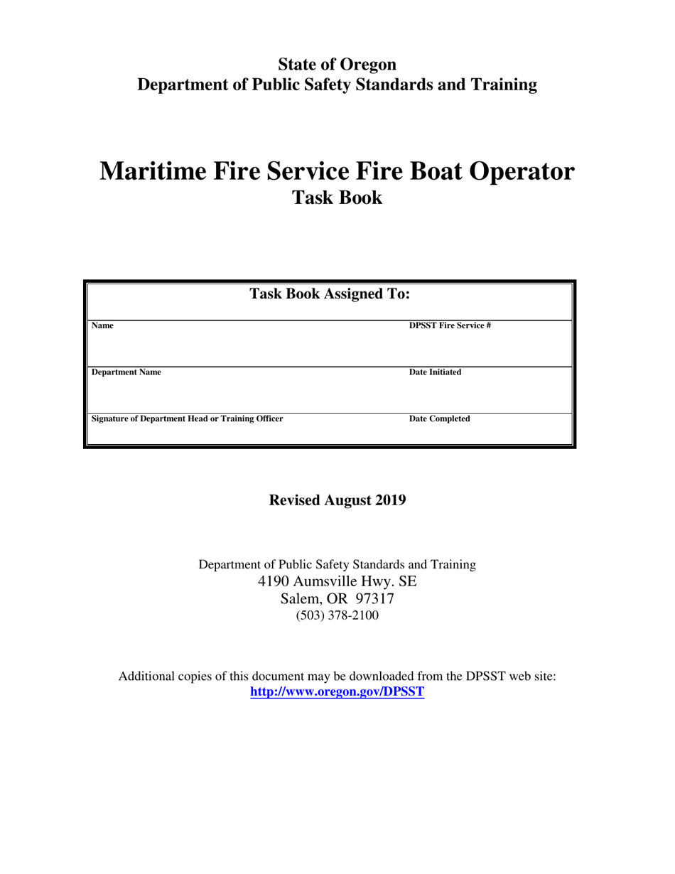 Oregon Maritime Fire Service Fire Boat Operator Task Book - Fill Out ...
