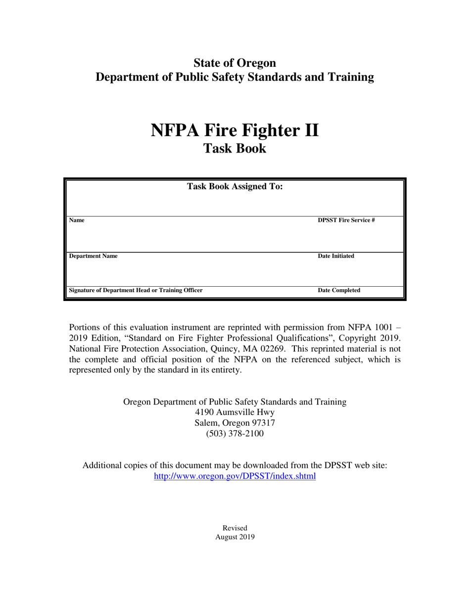 Oregon NFPA Fire Fighter II Task Book - Fill Out, Sign Online and ...