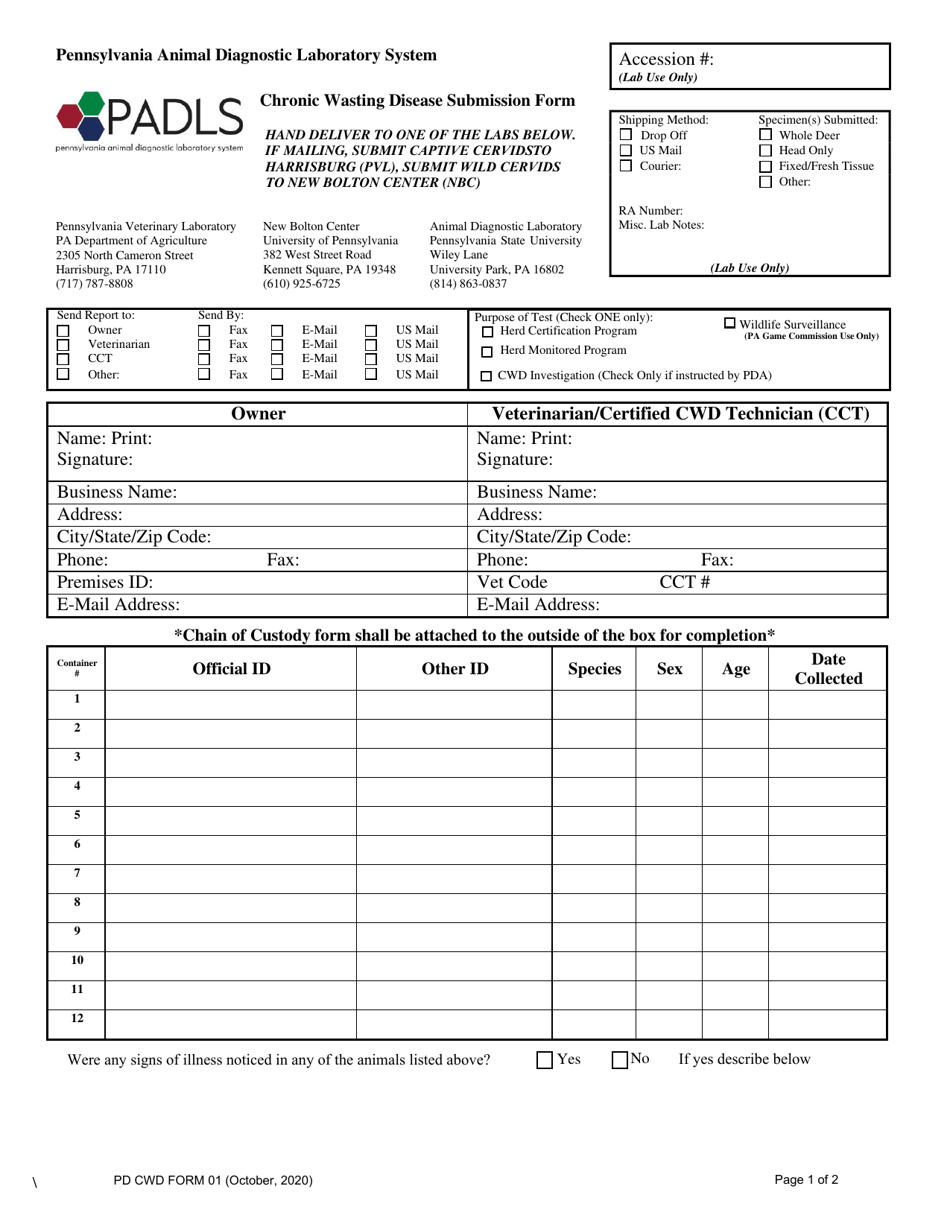 PD CWD Form 01 - Fill Out, Sign Online and Download Fillable PDF ...
