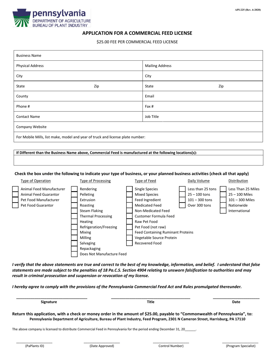 Form API-225 - Fill Out, Sign Online and Download Fillable PDF ...