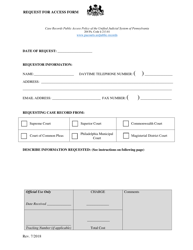 Pennsylvania Request for Access Form Download Fillable PDF | Templateroller