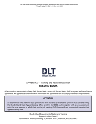 Rhode Island Example of Monthly Record Book for Apprentices - Fill Out ...