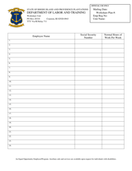 Rhode Island Workshare Participant List Form Download Fillable PDF ...