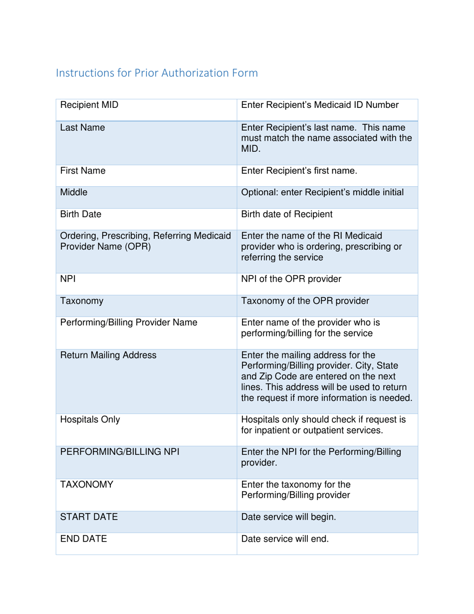 Download Instructions for Rhode Island Medicaid Prior Authorization ...