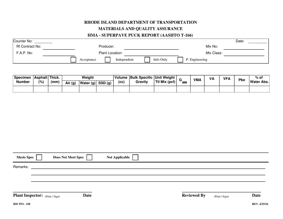 Form 328-TP4 - Fill Out, Sign Online and Download Fillable PDF, Rhode ...
