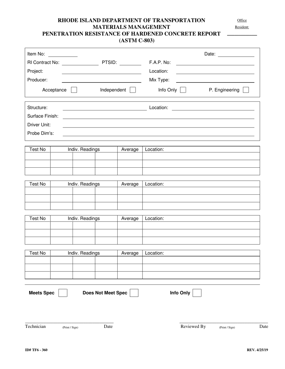 Form 360-TF6 - Fill Out, Sign Online and Download Fillable PDF, Rhode ...